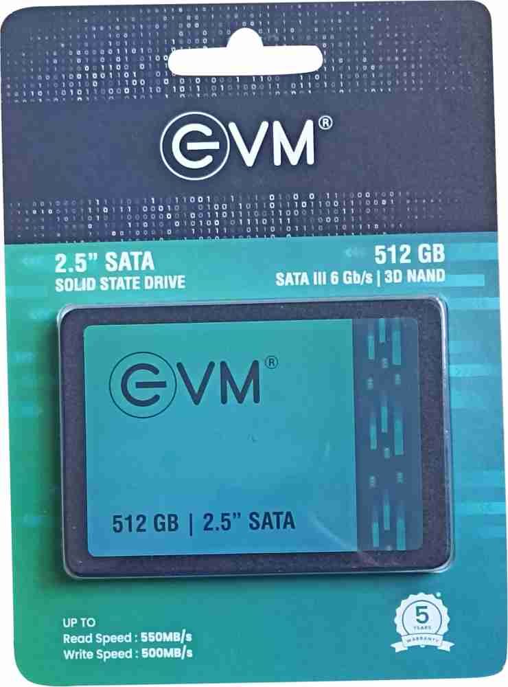 EVM 2.5" 512GB SATA SSD Next-gen 3D TLC NAND Internal SSD, 5 Year ...