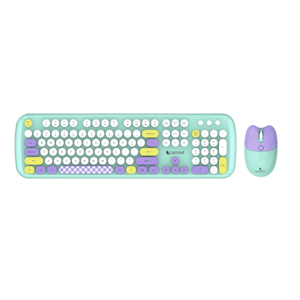 Coconut Daisy Retro Wireless Combo - Stylish Keyboard and Mouse Set