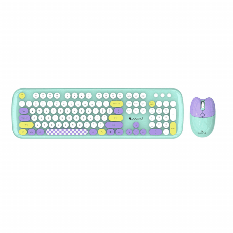 Coconut Daisy Retro Wireless Combo - Stylish Keyboard and Mouse Set